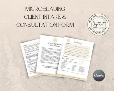 Editable Microblading Consultation Forms Canva | Nita McEvoy