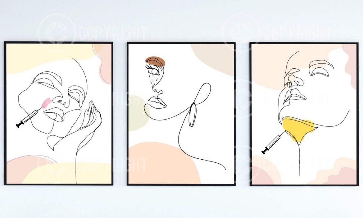 Set of Three Line Art Wall Prints Digital Download | Nita McEvoy